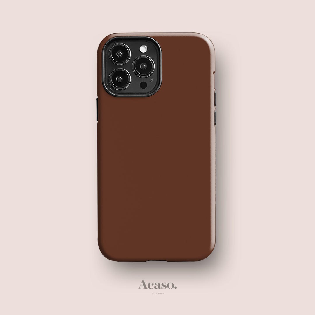 Solid Brown Case for iPhone 15 Pro, for Galaxy S24 Plus, Pixel 8 Pro ...