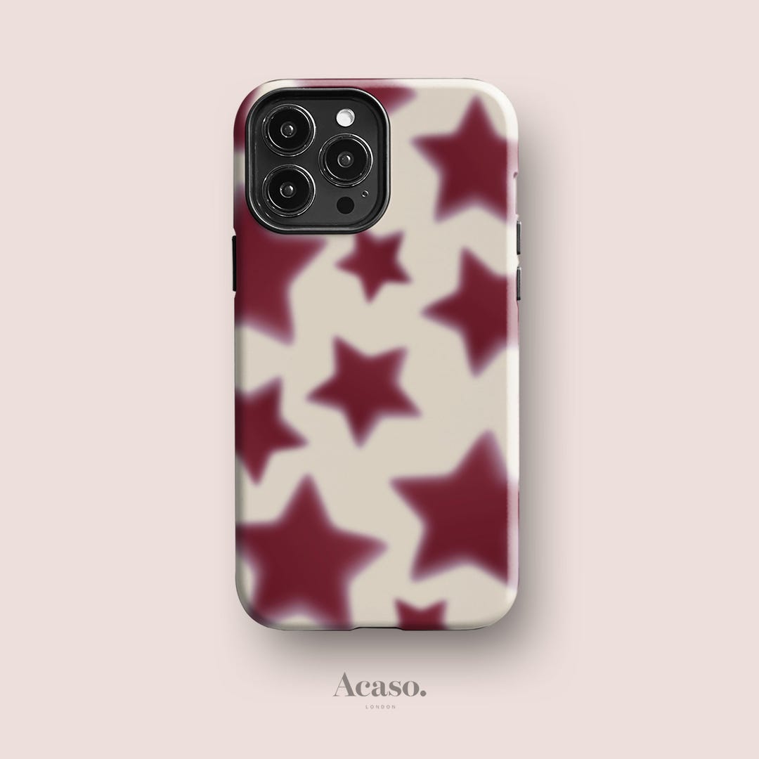 Maroon Blurry Stars Case for iPhone 16 Pro Max, iPhone 15 Plus, for ...