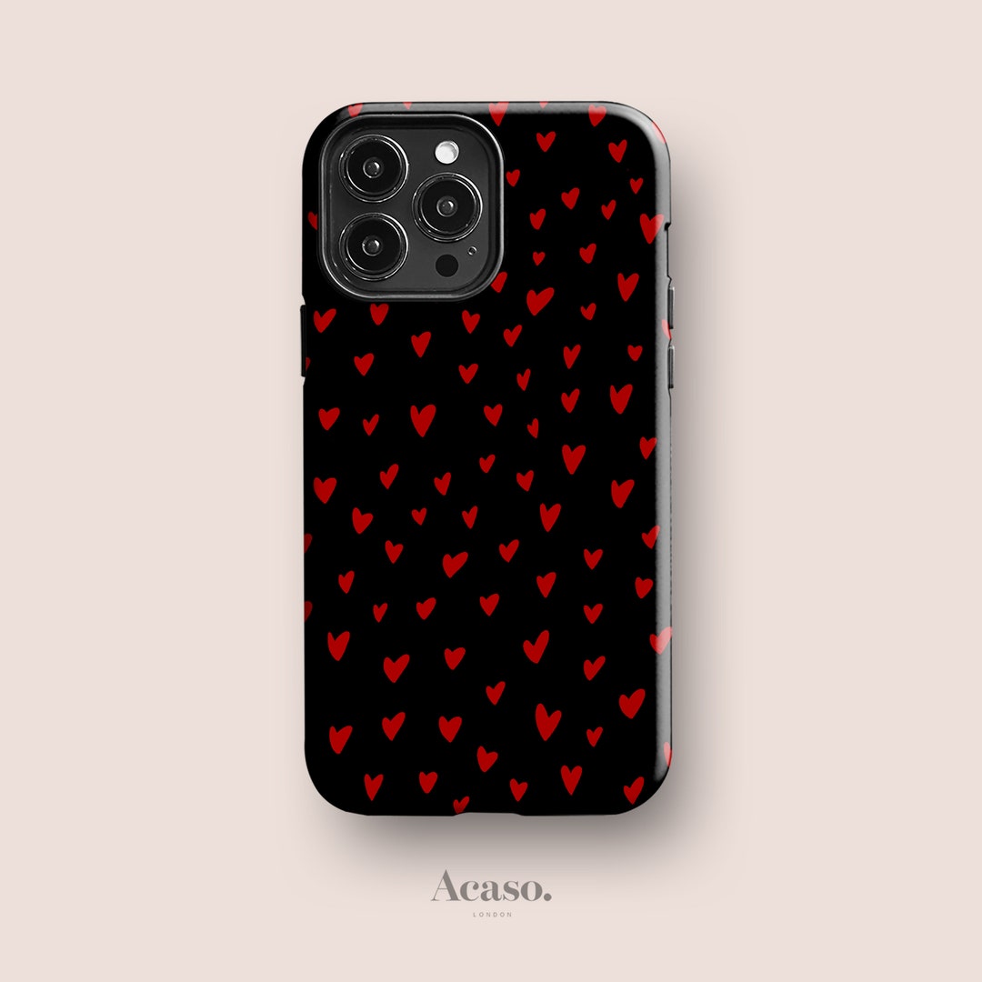 Cute Red Hearts Phone Case for iPhone 13 Pro iPhone 15 Case, iPhone 14 ...