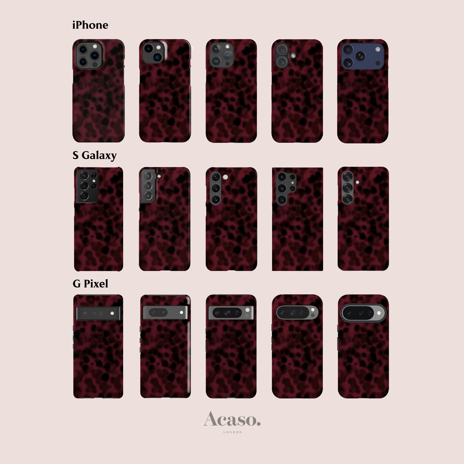 Maroon Tortoise Shell Case for iPhone 16 Pro, iPhone 14 Plus, iPhone 13 ...