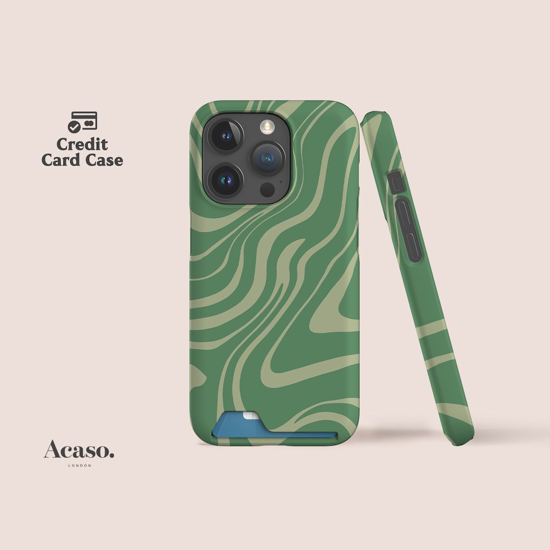 MATCHA SWIRL Phone Case With Card Holder, iPhone 14, iPhone 13 Pro and ...