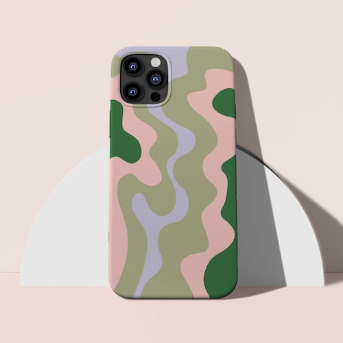 ABSTRACT WAVY Green Phone Case Iphone 13 Case Iphone 12 - Etsy UK