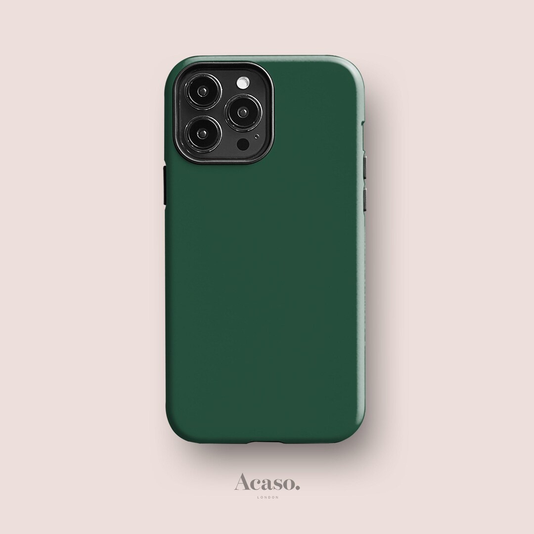 Forest Green Phone Case for iPhone 15 Pro, iPhone 14 Pro, iPhone 13 ...