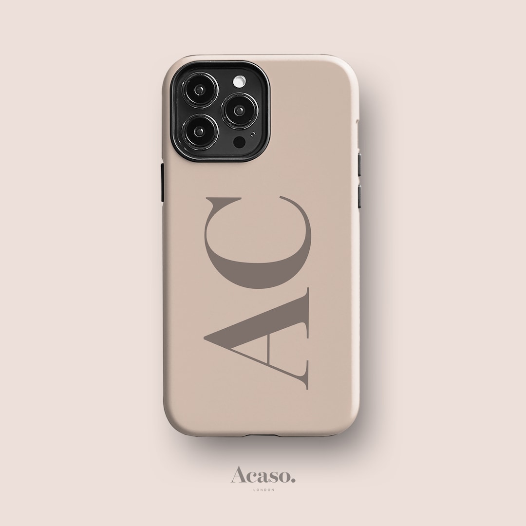 Personalised Beige Phone Case for iPhone 15, iPhone 14, iPhone 13 Pro ...