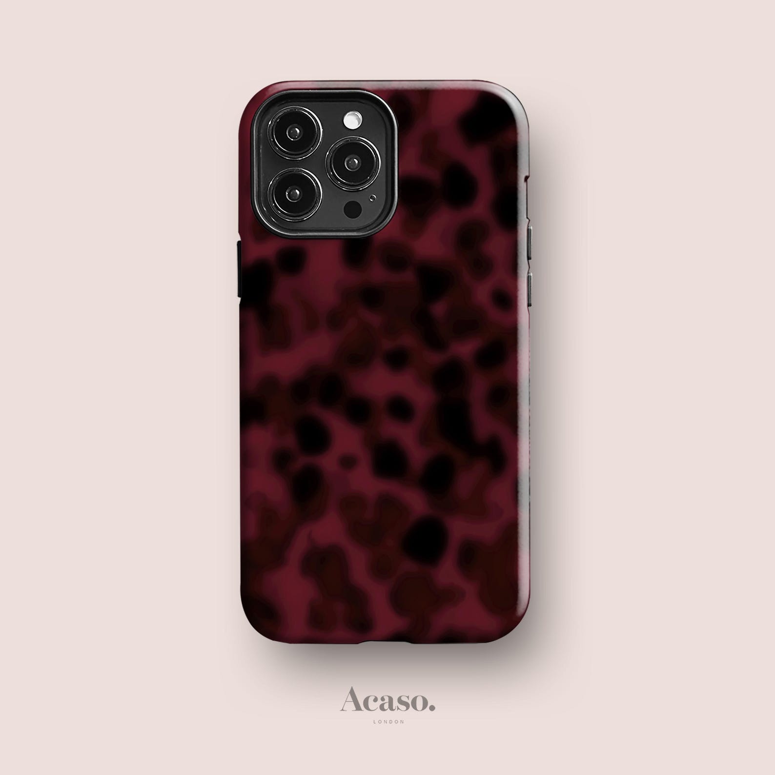 Maroon Tortoise Shell Case for iPhone 16 Pro, iPhone 14 Plus, iPhone 13 ...