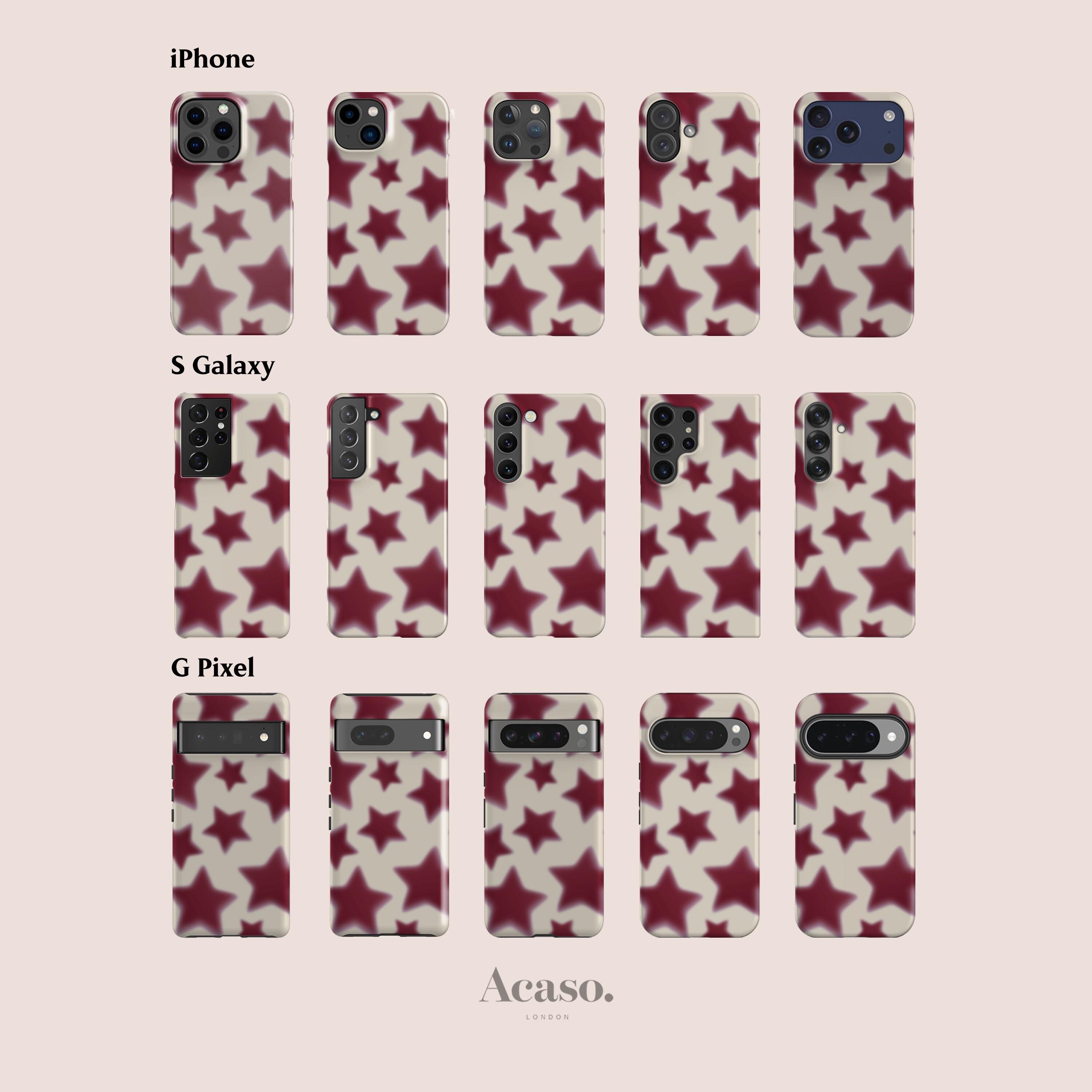 Maroon Blurry Stars Case for iPhone 16 Pro Max, iPhone 15 Plus, for ...