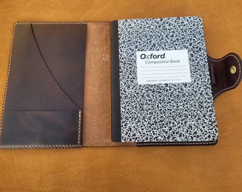 Personalized Distressed Leather Composition Notebook Cover; Gift for ...