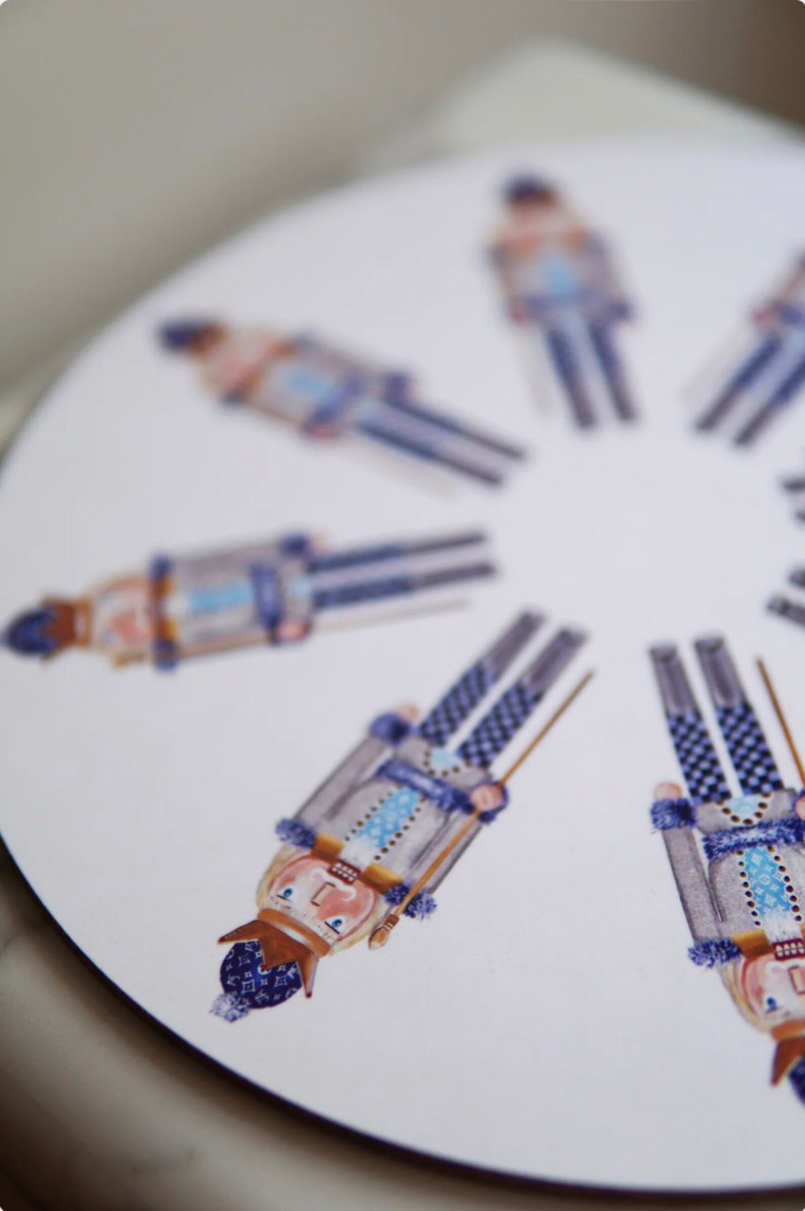 Designer Nutcracker Inspired Round Placemats Gloss Faced With Baize ...