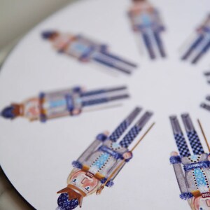 Designer Nutcracker Inspired Round Placemats Gloss Faced With Baize ...