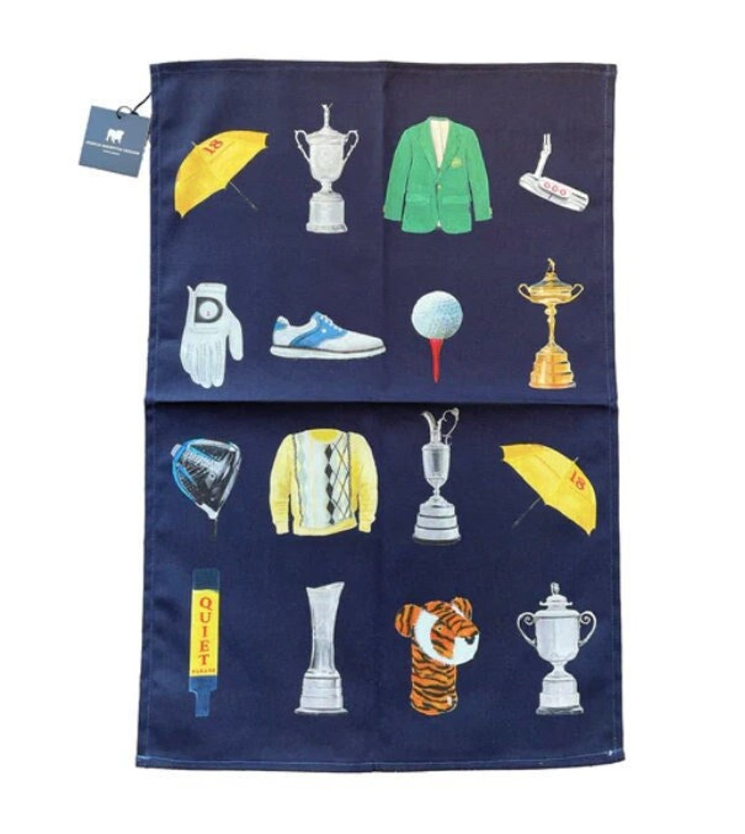 Golf Inspired Tea Towels Hand-painted Trophies, Golf Items, Made in the ...