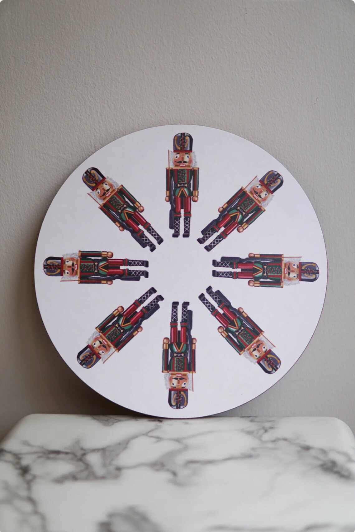 Designer Nutcracker Inspired Round Placemats Gloss Faced With Baize ...