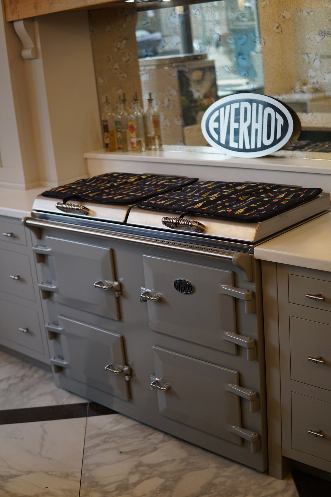 Everhot Hob Covers Champagne Hand-painted Design Terry Towelling ...