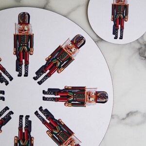 Designer Nutcracker Inspired Round Placemats Gloss Faced With Baize ...