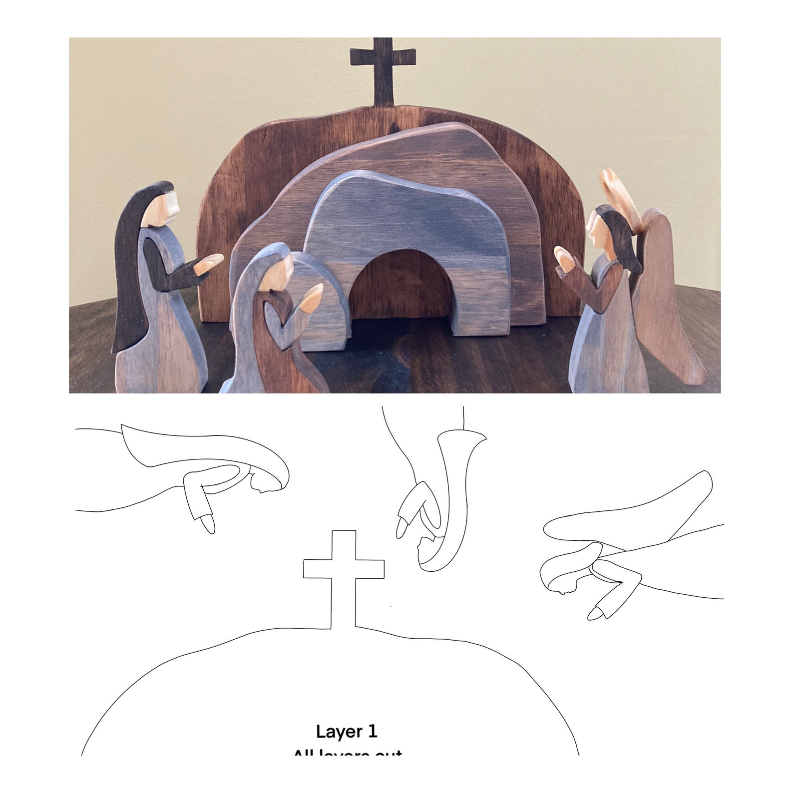 Resurrection Scene Scroll Saw Template-easter Template - Etsy