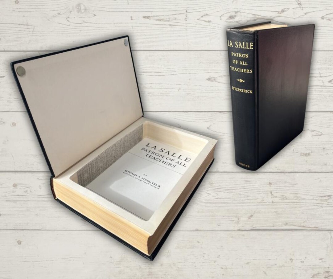 La Salle Hidden Book Safe – Handmade Hollow Book With Magnetic Closure ...