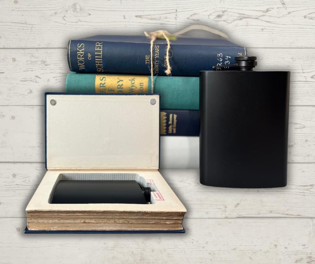 Groomsmen Flask Book Bundle – Vintage 4+ Hollow Books With Hidden 8oz ...