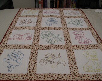 Puppy quilt | Etsy