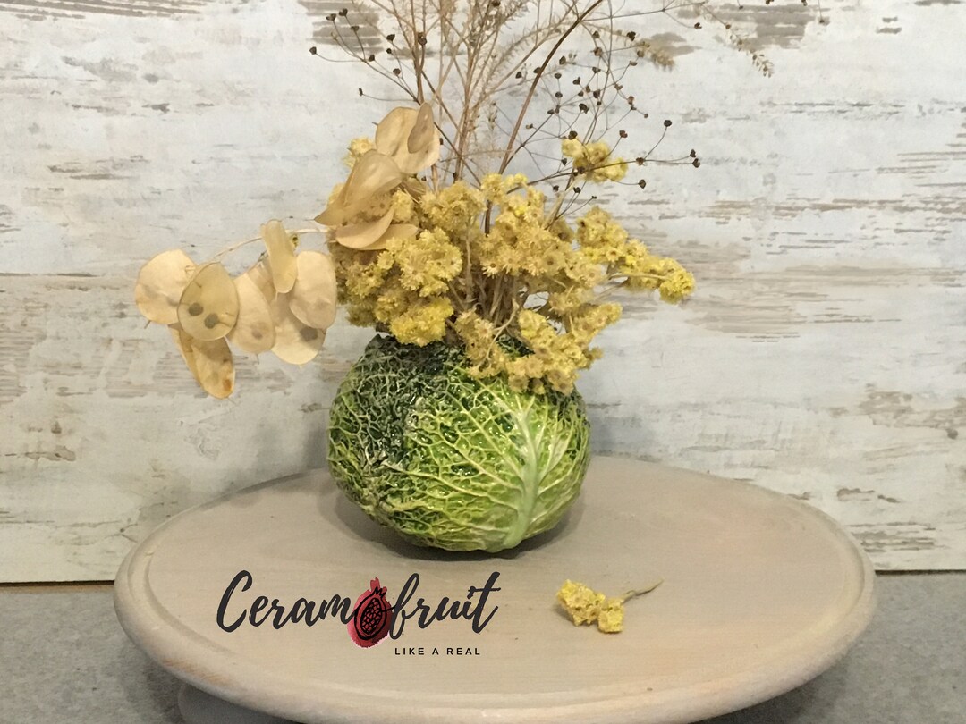 Ceramic Vase. Cabbage. Vase Similar to White-rolled Cabbage or Savoyard ...