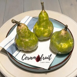 A Pear. Ceramics. Glazed. Natural Size. Pear Figurine for Decorating ...