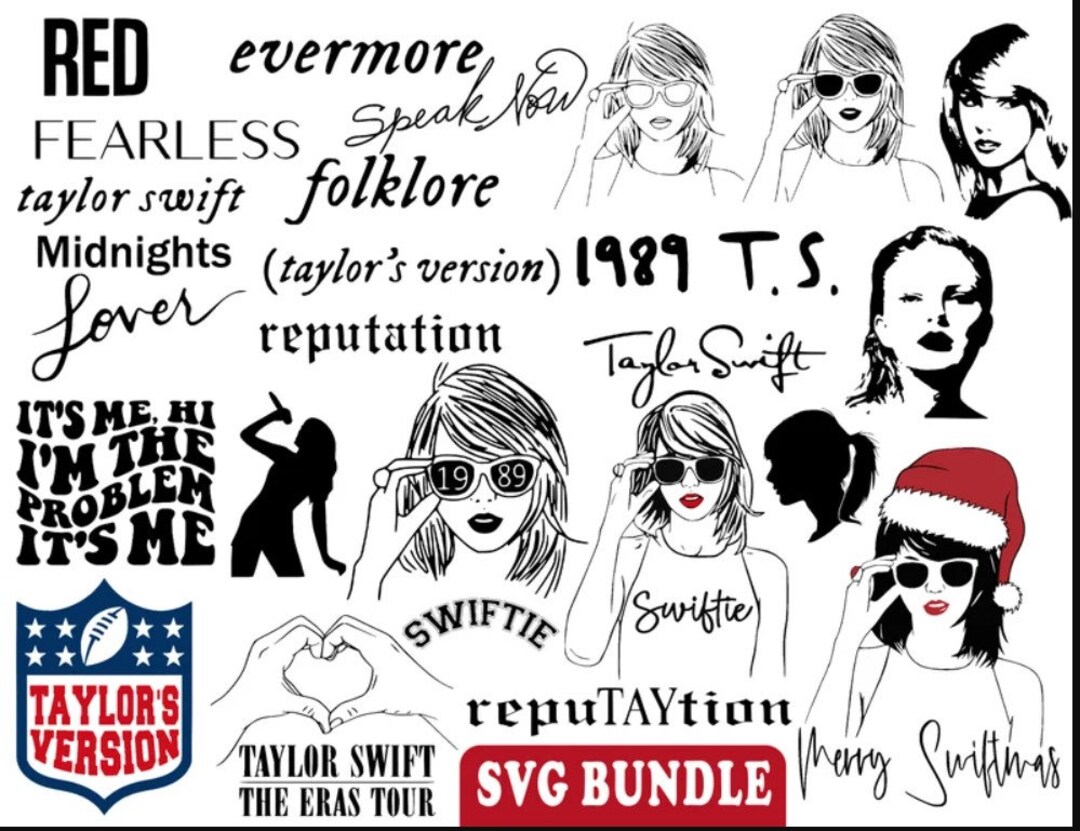 Taylor Swift Svg Bundle, Swiftie Svg, Eras Tour Svg, Swift Albums ...