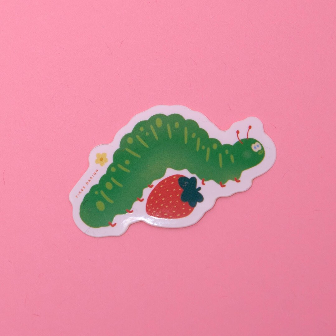 Tiny Caterpillar Vinyl Sticker - Etsy
