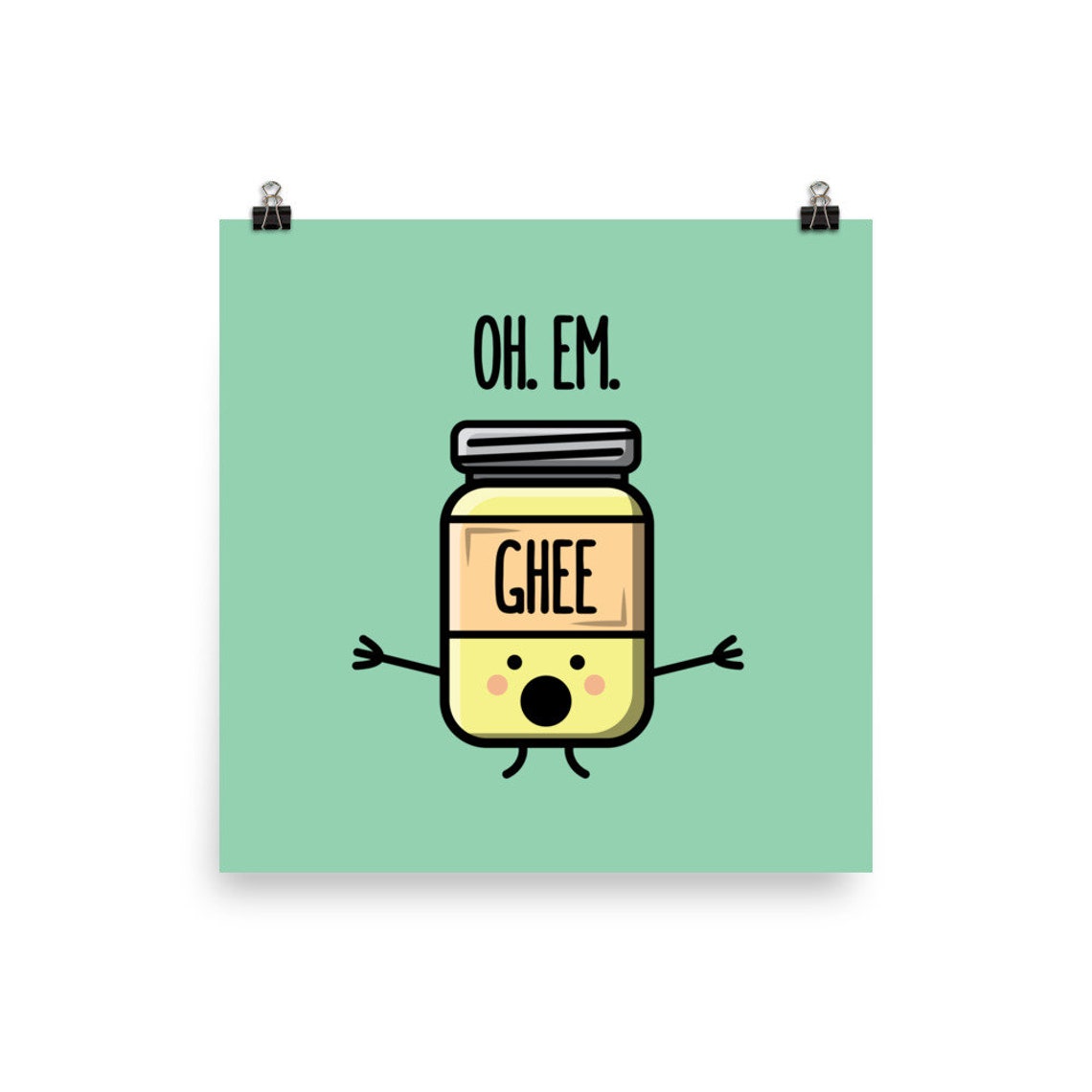 Oh Em Ghee Matte Poster Print The Cute Pista: Desi Gifts | Etsy