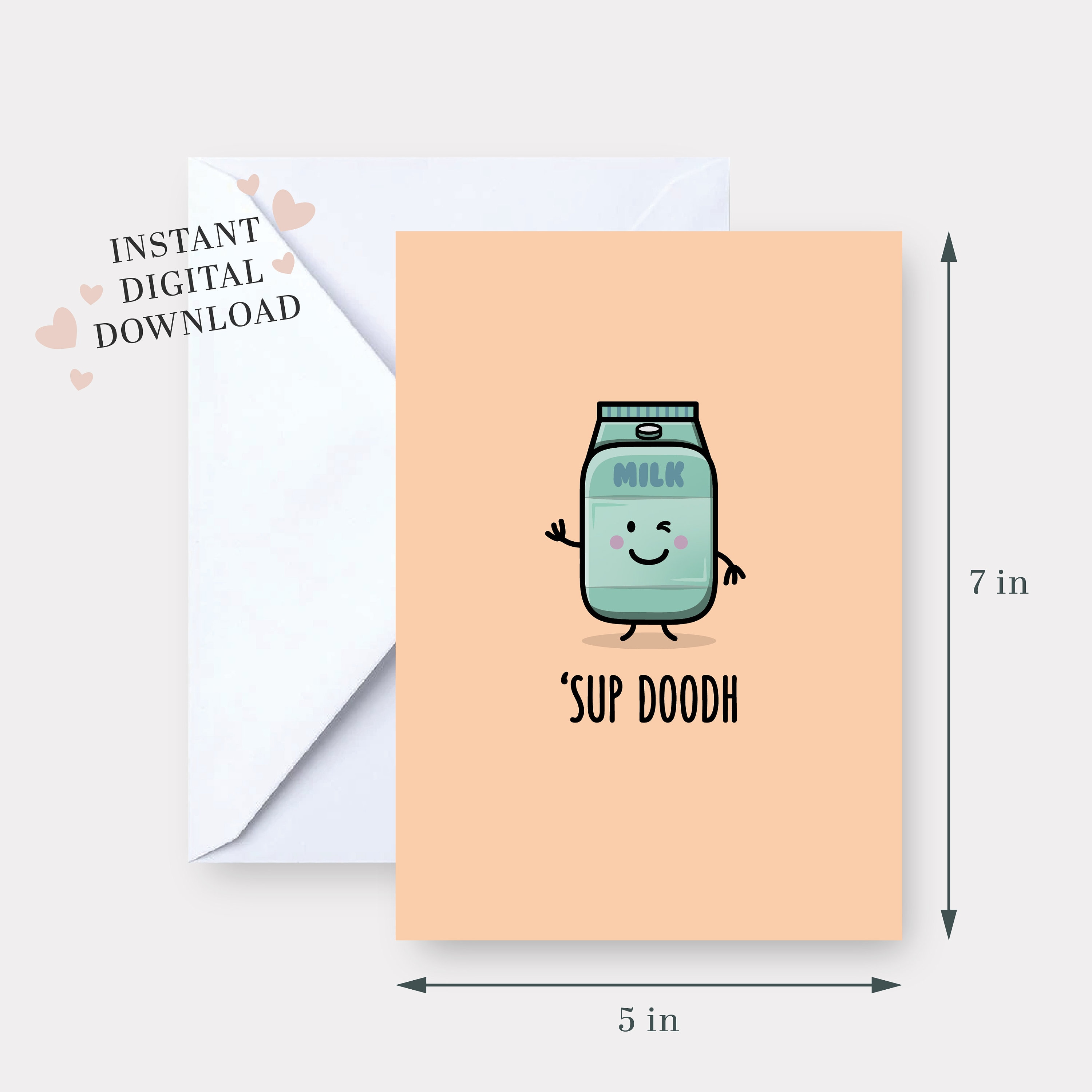 Sup Doodh PRINTABLE Digital Birthday Card 5x7 South Asian Funny Digital ...