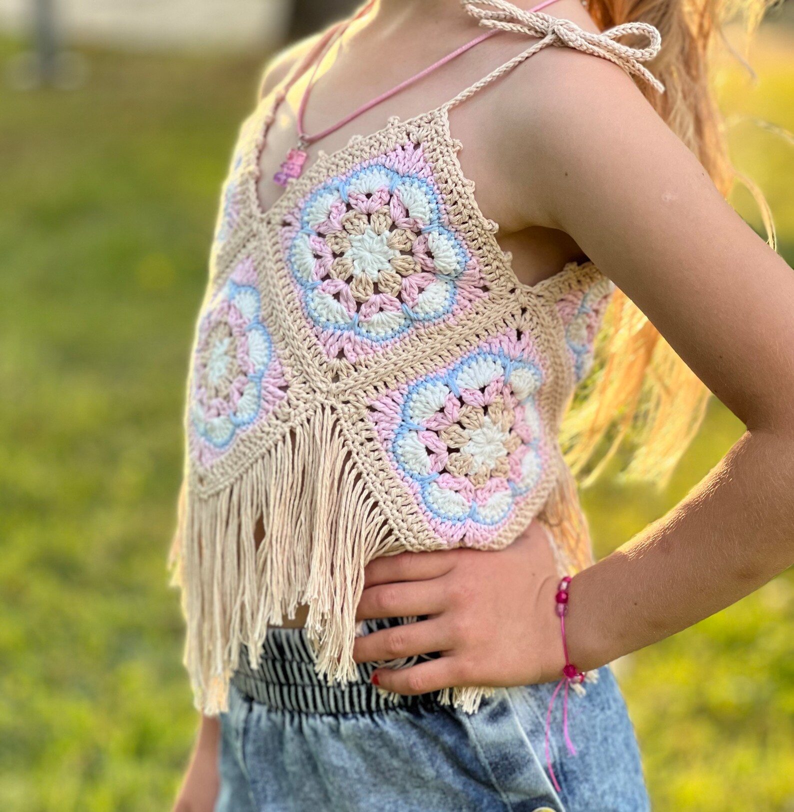 Ready to Ship. Fringe Top Crochet; Crop Top for Girl; Summer Crop Top ...