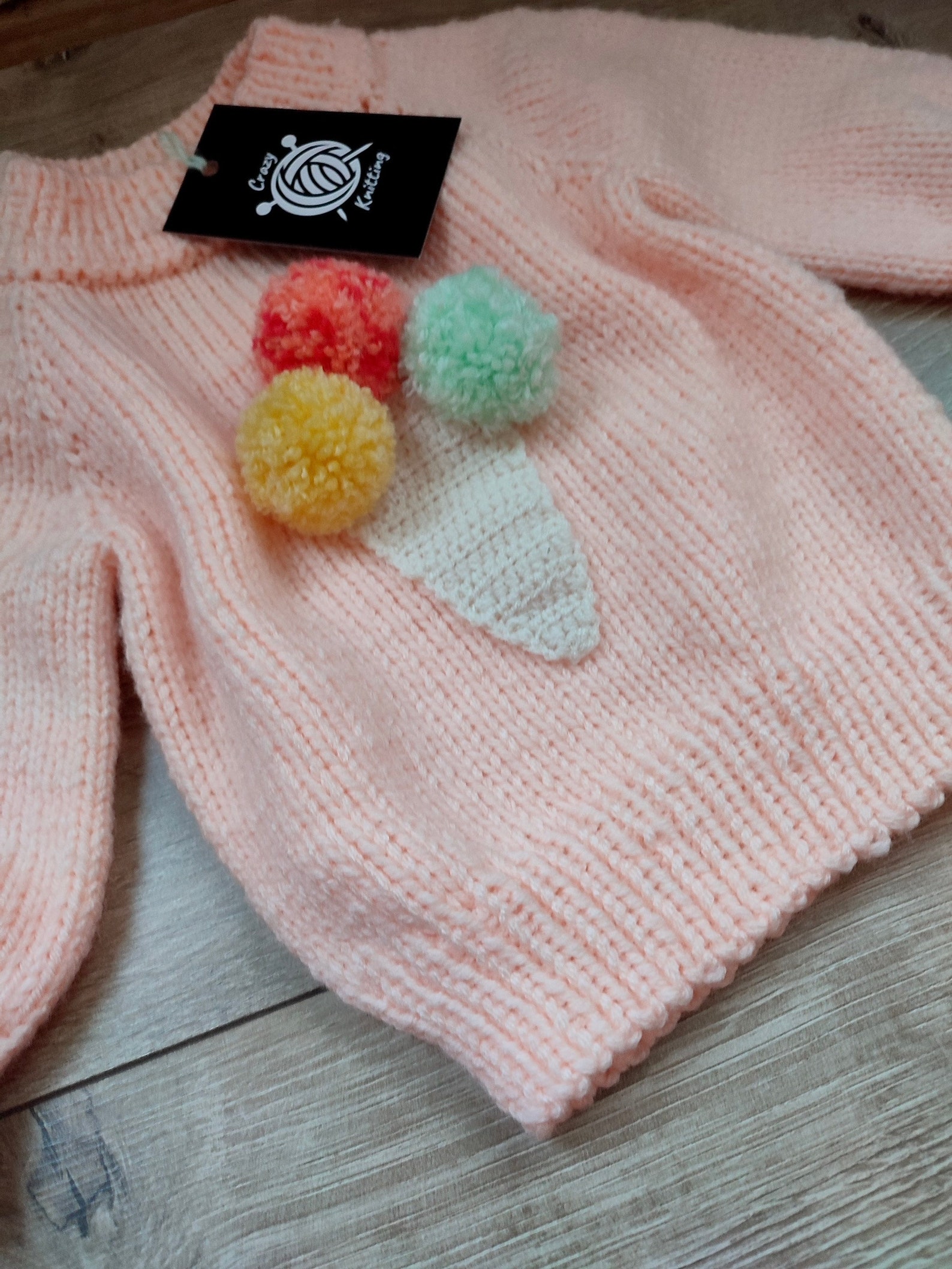 Ice Cream Sweater for Baby Girl - Etsy