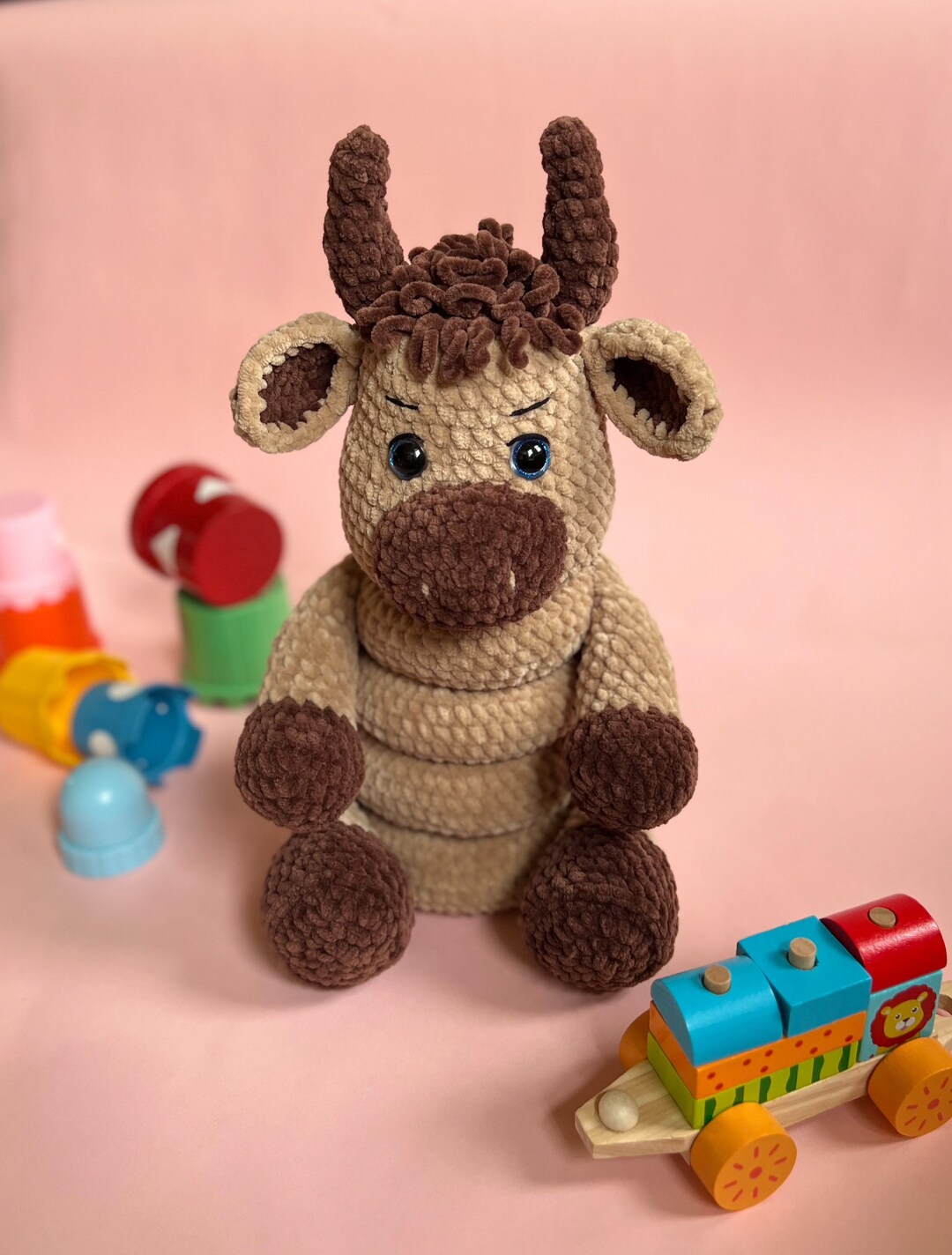 Plush Toy/stacking Toy / Cow / Teddy Bear / Gift for Baby / Crochet Toy ...