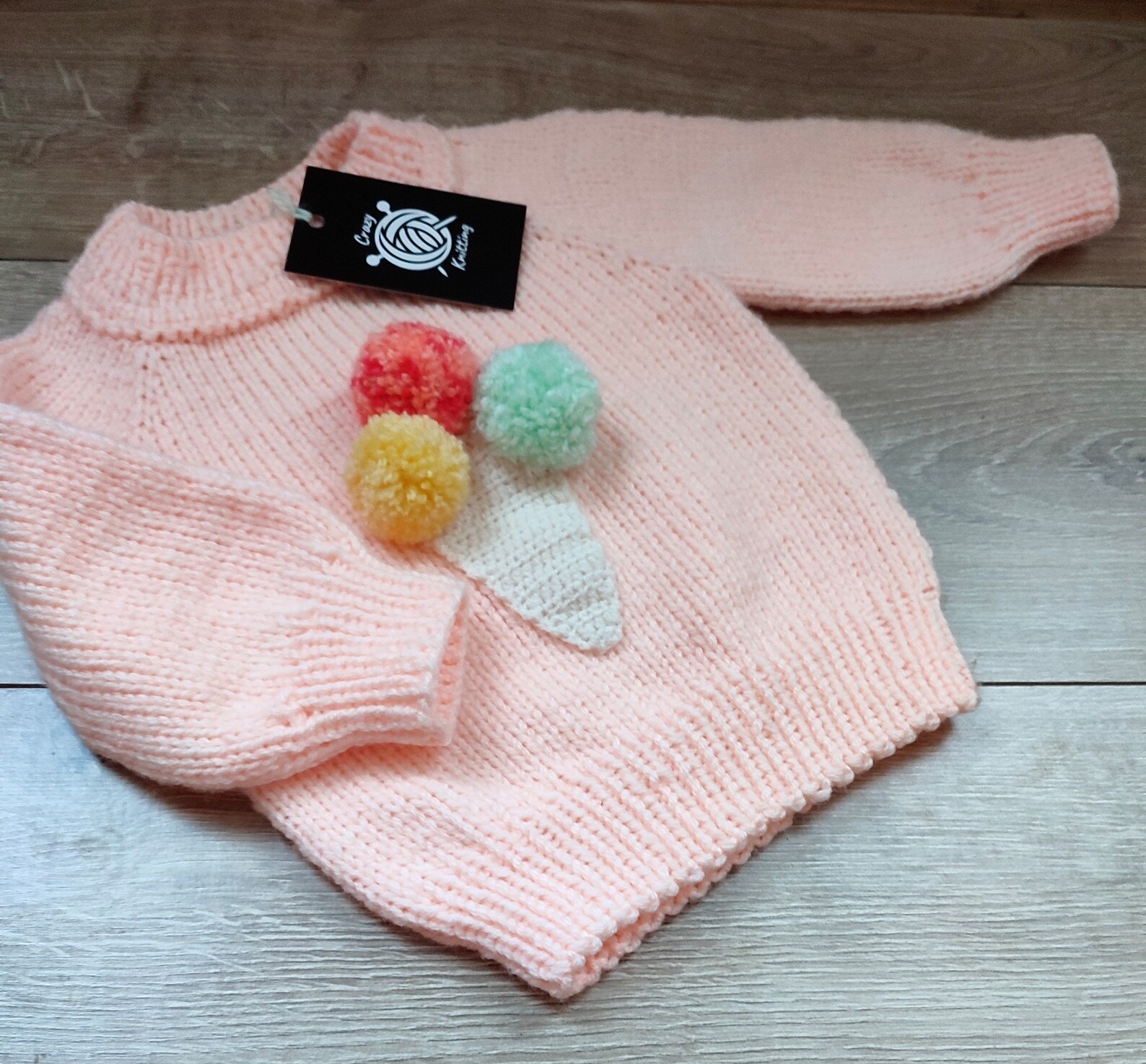 Ice Cream Sweater for Baby Girl - Etsy