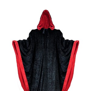 Black Wizard Robe With Hood and Sleeves, Halloween Party Costume for ...