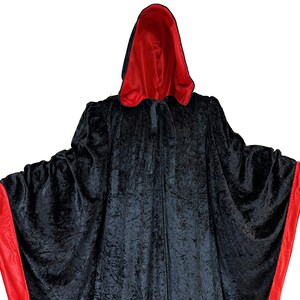 Black Wizard Robe With Hood and Sleeves, Halloween Party Costume for ...