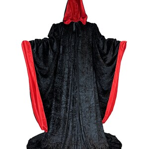 Black Wizard Robe With Hood and Sleeves, Halloween Party Costume for ...