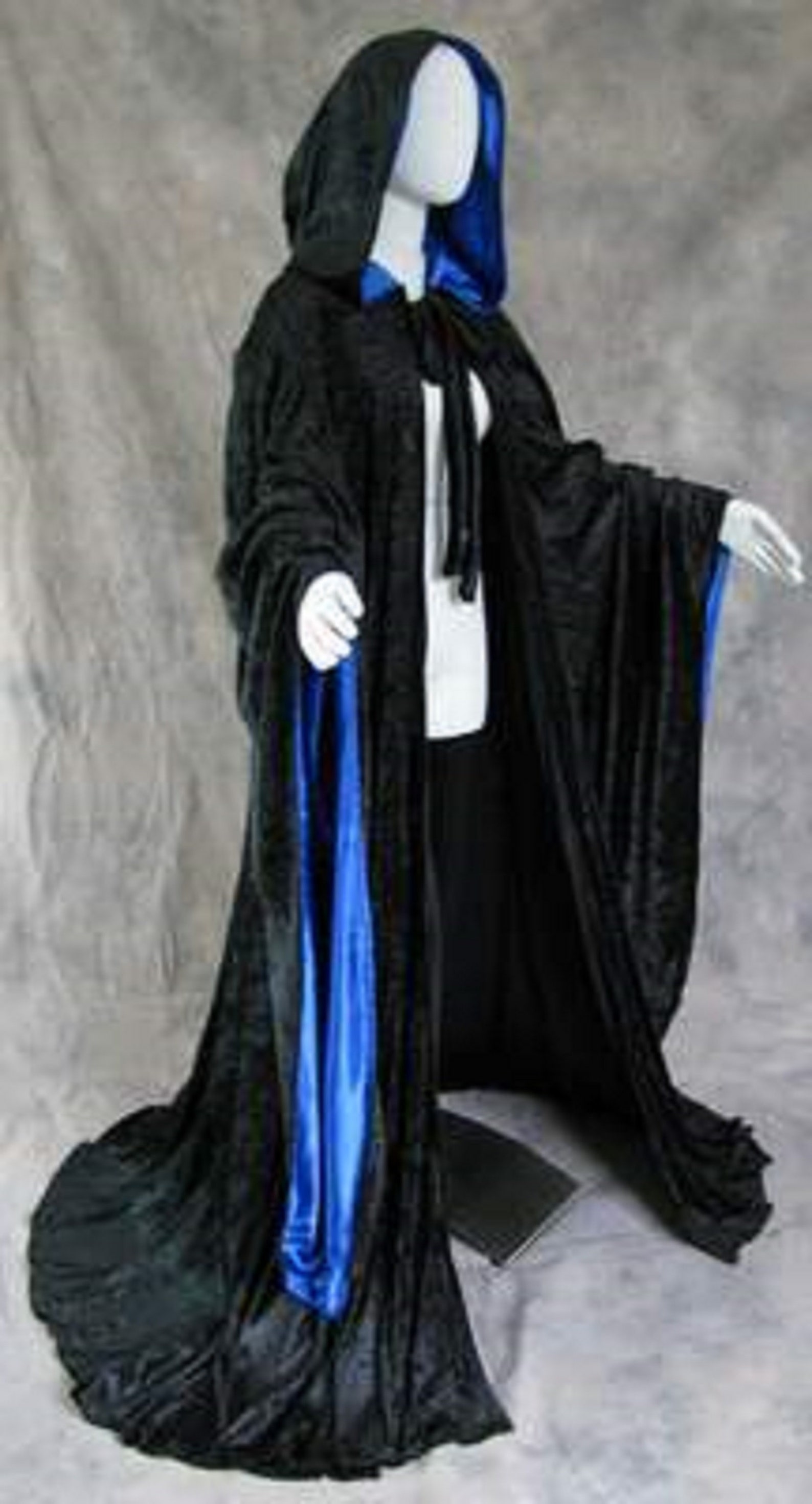 Wizard BLACK Robe with Hood Sleeves Fashion Costume Lined in | Etsy