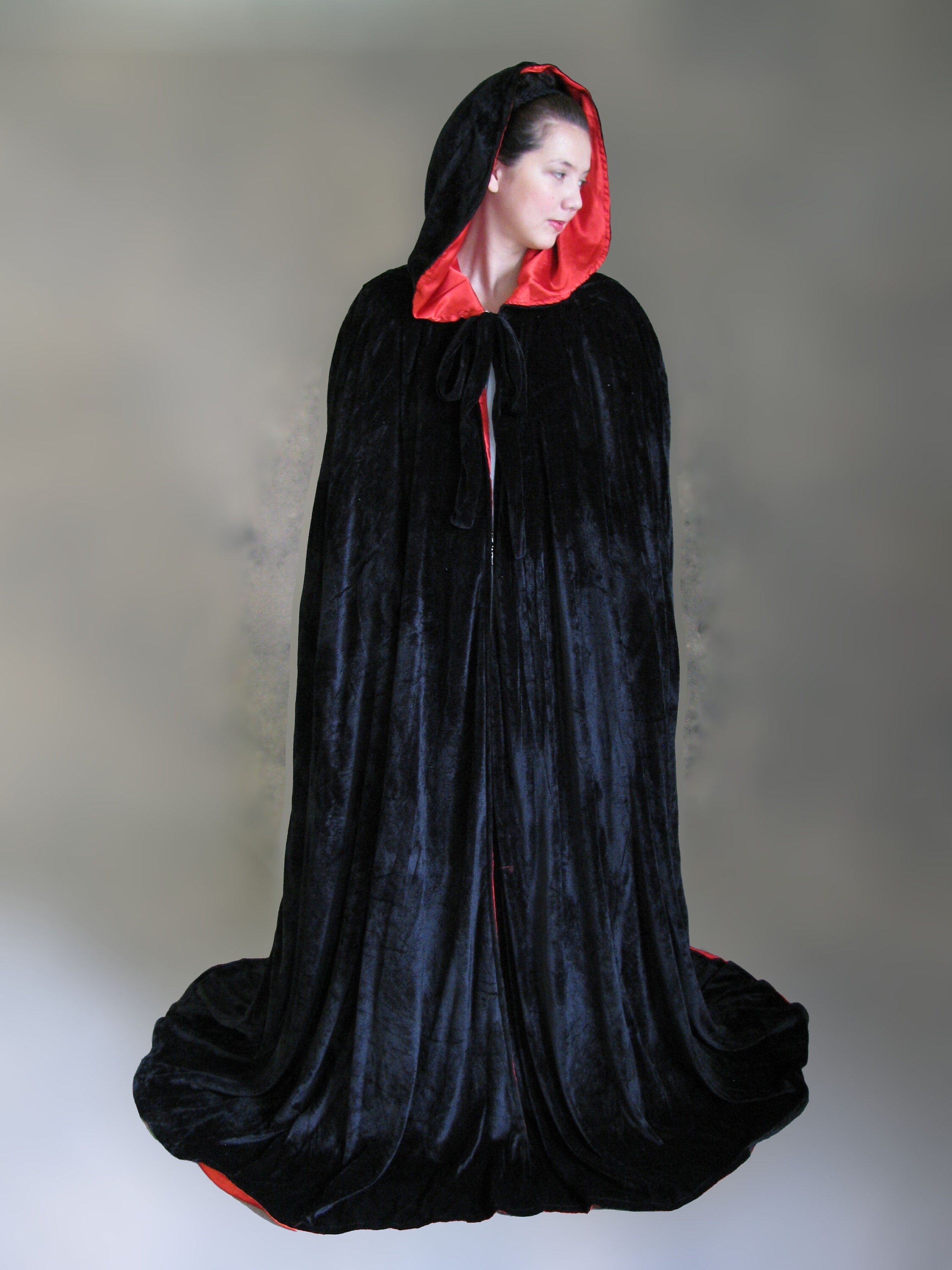 Black Hooded Cloak For Men