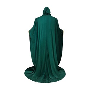 GREEN Wizard Robe with Hood and Sleeves, Velvet Halloween, Simple ...