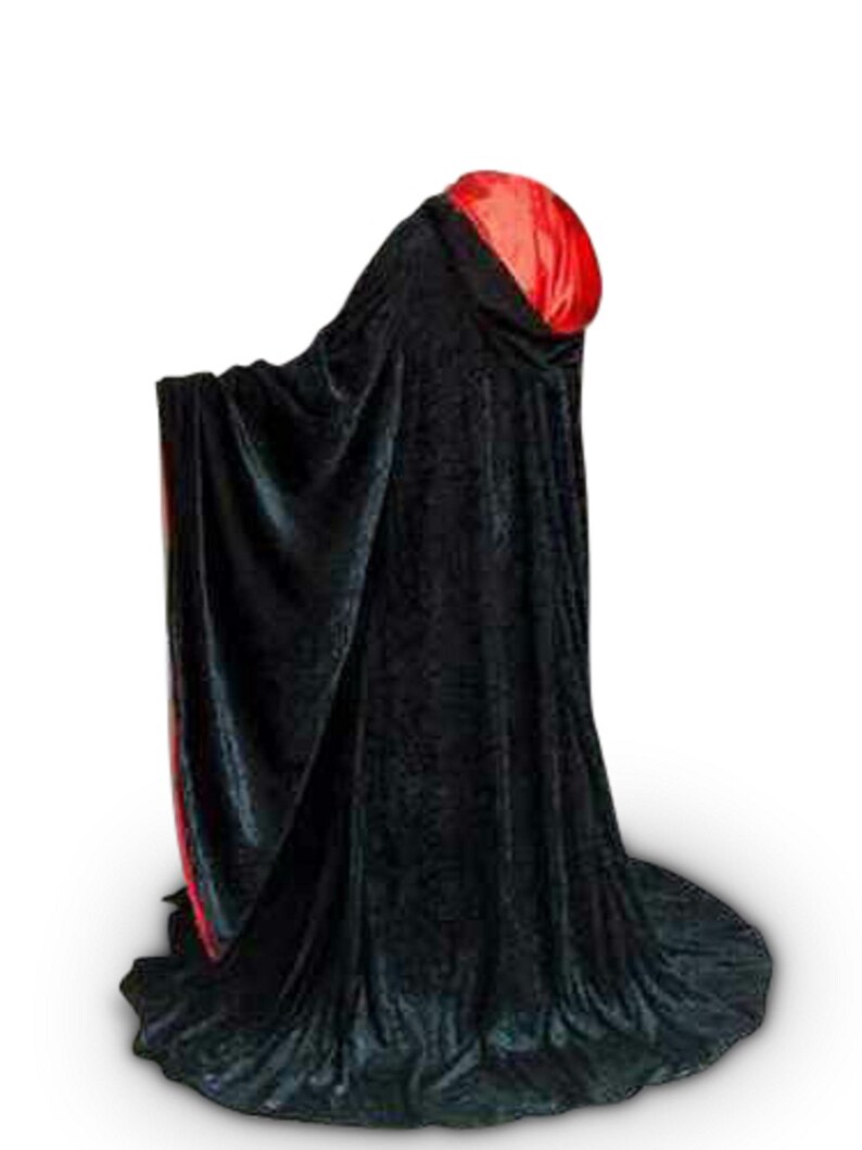 Wizard BLACK Robe With Hood Sleeves Fashion Costume Lined in | Etsy