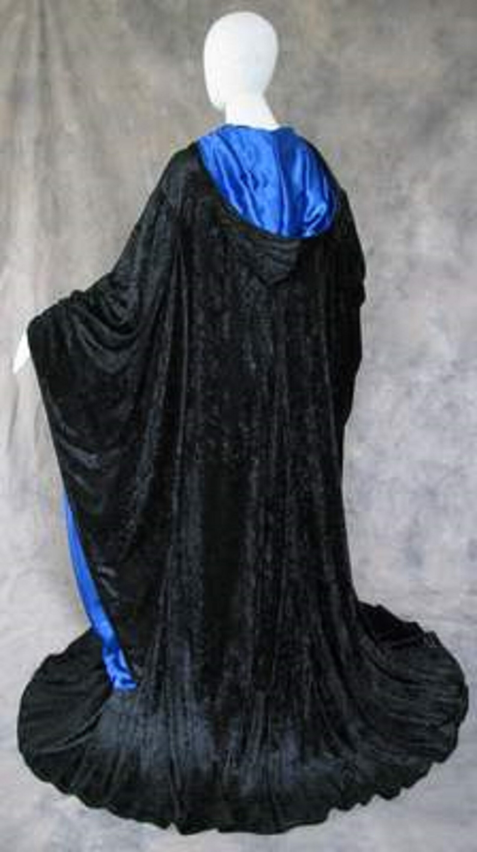 BLACK Wizard Robe With Hood and Sleeves Halloween Party - Etsy