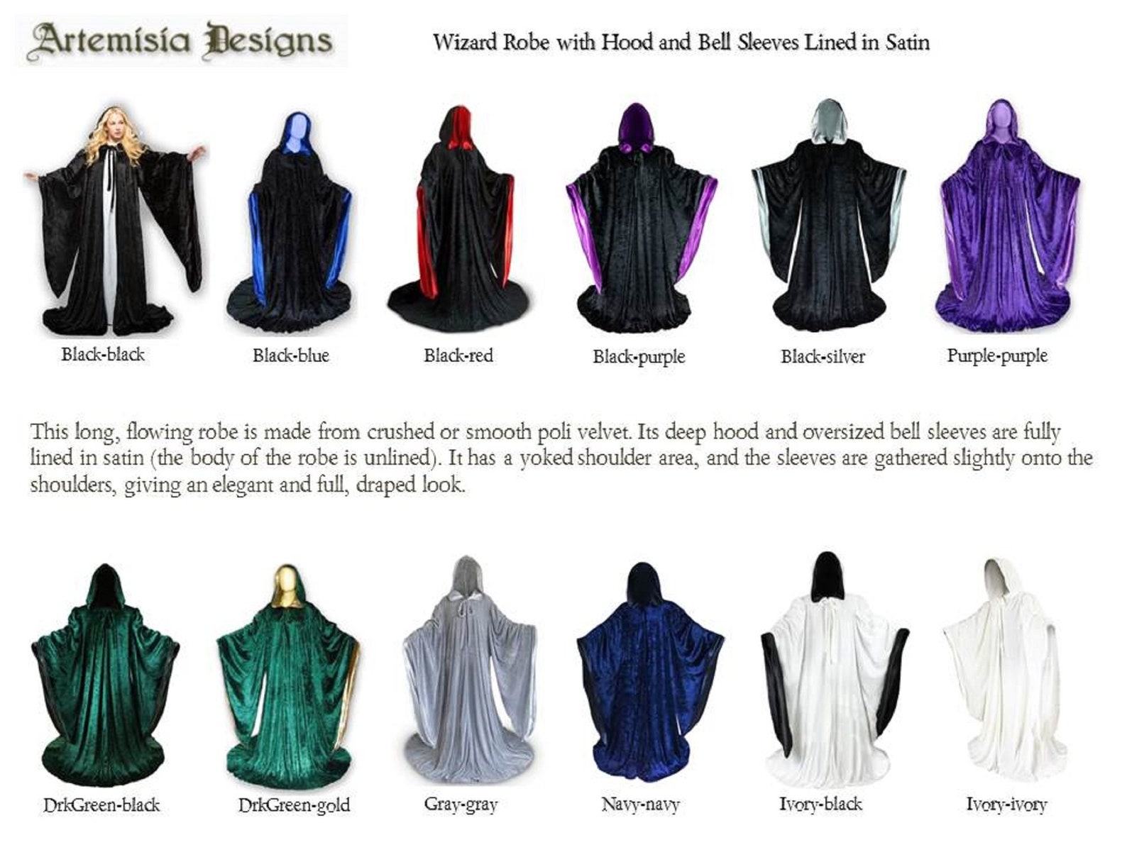 Wizard PURPLE Robe With Hood and Sleeves Velvet Halloween - Etsy