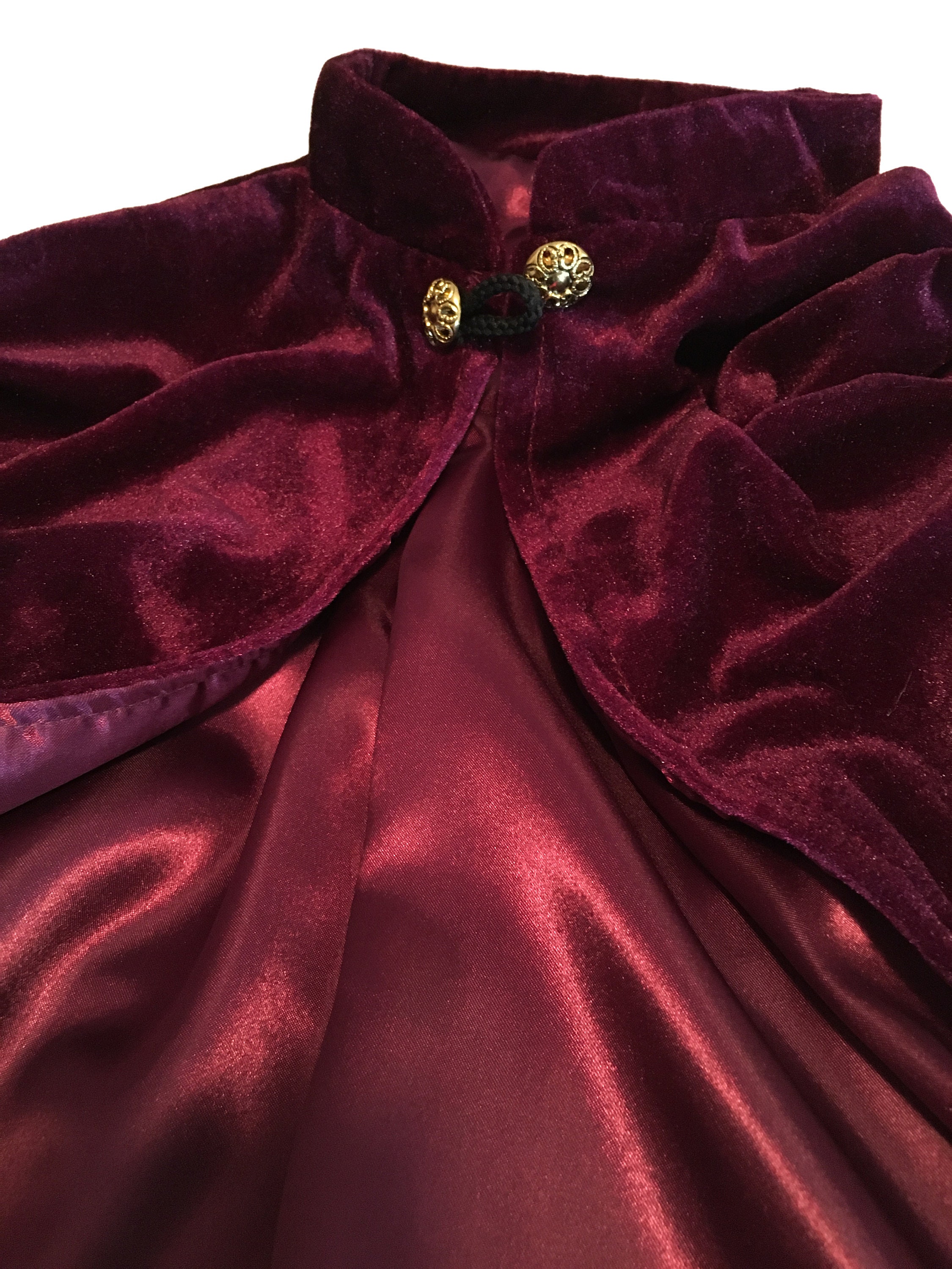 Satin Lined Burgundy Velvet Cape Queen of Hearts Costume - Etsy 日本