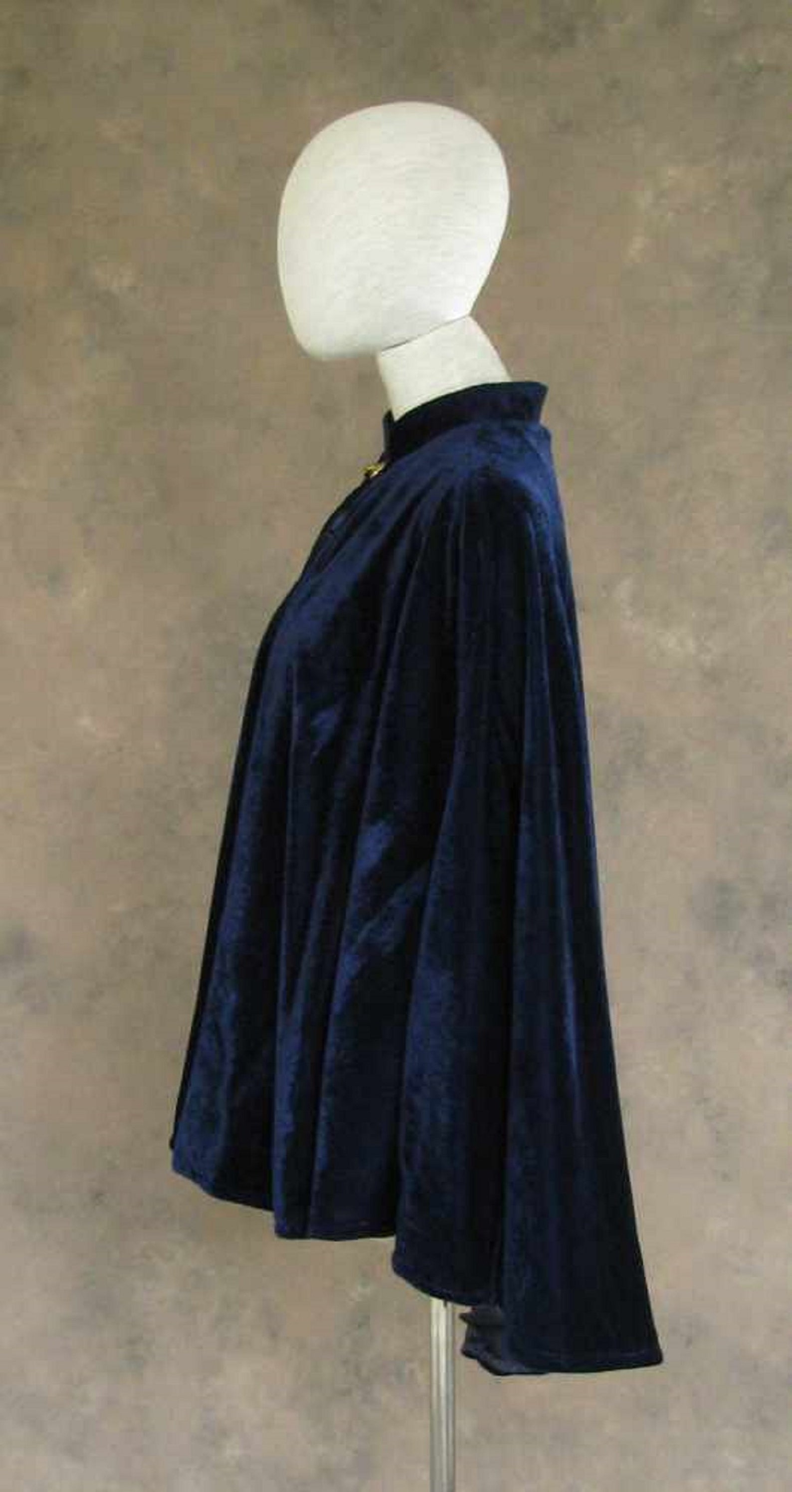 Navy Blue Velvet Cape Capelet Lined in Navy Blue Satin Vampire | Etsy