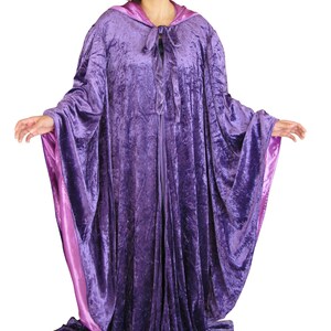 Wizard PURPLE Robe With Hood and Sleeves Velvet Halloween - Etsy