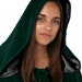 Dark Green Cloak Fully Lined With Black Satin, Hooded Velvet Medieval ...