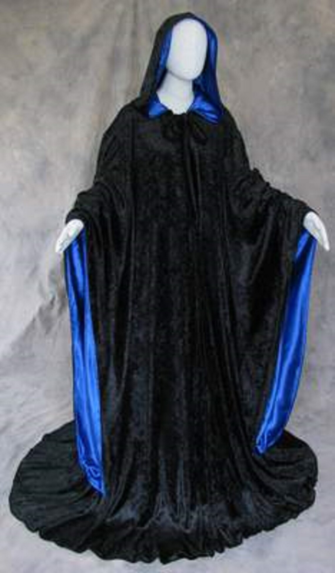 Wizard BLACK Robe with Hood Sleeves Fashion Costume Lined in | Etsy