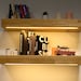 Modern Black Floating Shelf With LED Light, Thick Wall Shelf, Wooden ...