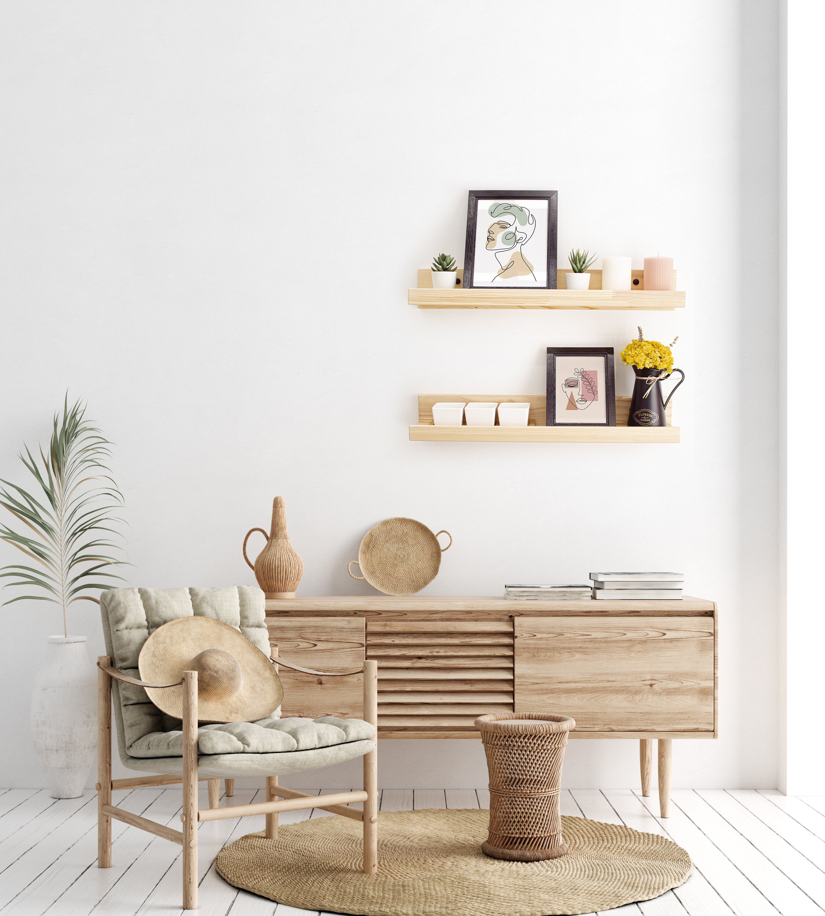 Rustic Floating Picture Ledge Shelf Wooden Photo Ledge - Etsy