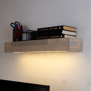 Floating Shelf With LED Lights, Kitchen Shelving, Recessed LED Strip ...