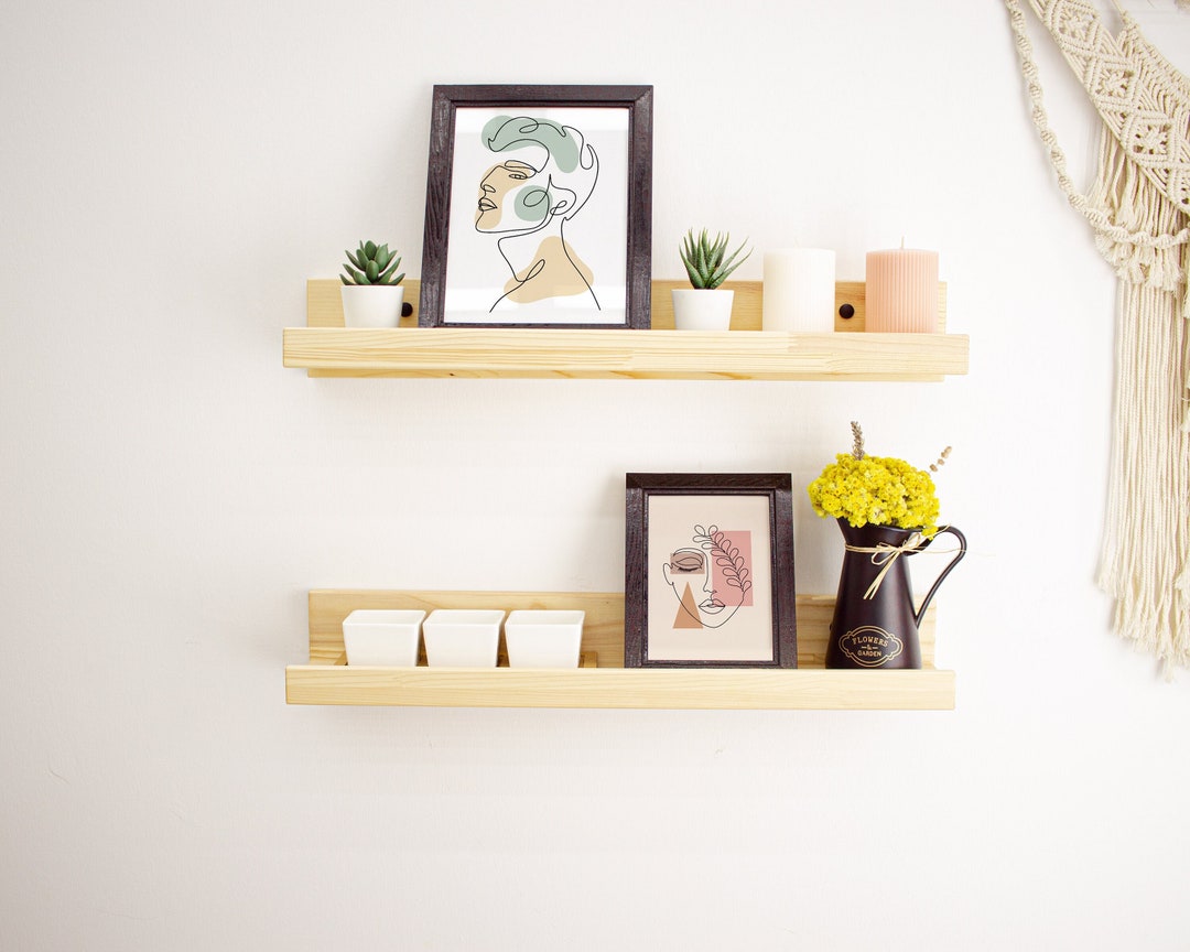 Rustic Floating Picture Ledge Shelf Wooden Photo Ledge - Etsy
