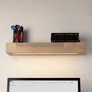 Floating Shelf With LED Lights, Kitchen Shelving, Recessed LED Strip ...